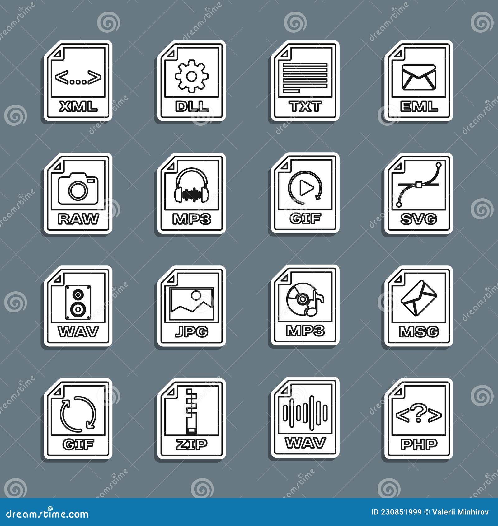 Set Line PHP File Document, MSG, SVG, TXT, MP3, RAW, XML and GIF Icon ... Set Line PHP File Document, MSG, SVG, TXT, MP3, RAW, XML and GIF Icon ...