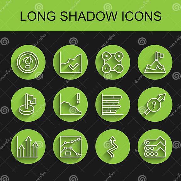 Set Line Pie Chart Infographic, Graph, Chart, Diagram, Digital Speed Meter, Arrow, Financial ...