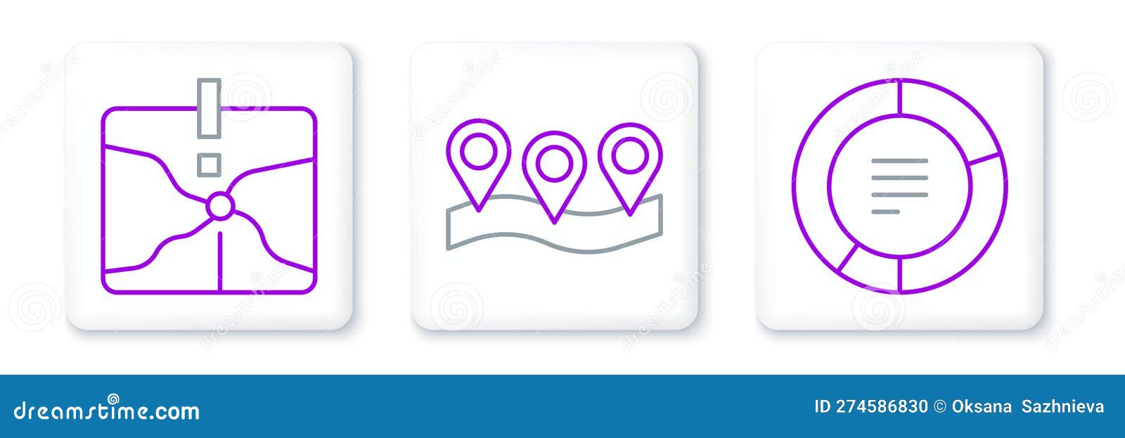 Set Line Pie Chart Infographic, Intersection Point and Location Icon ... Set Line Pie Chart Infographic, Intersection Point and Location Icon ...