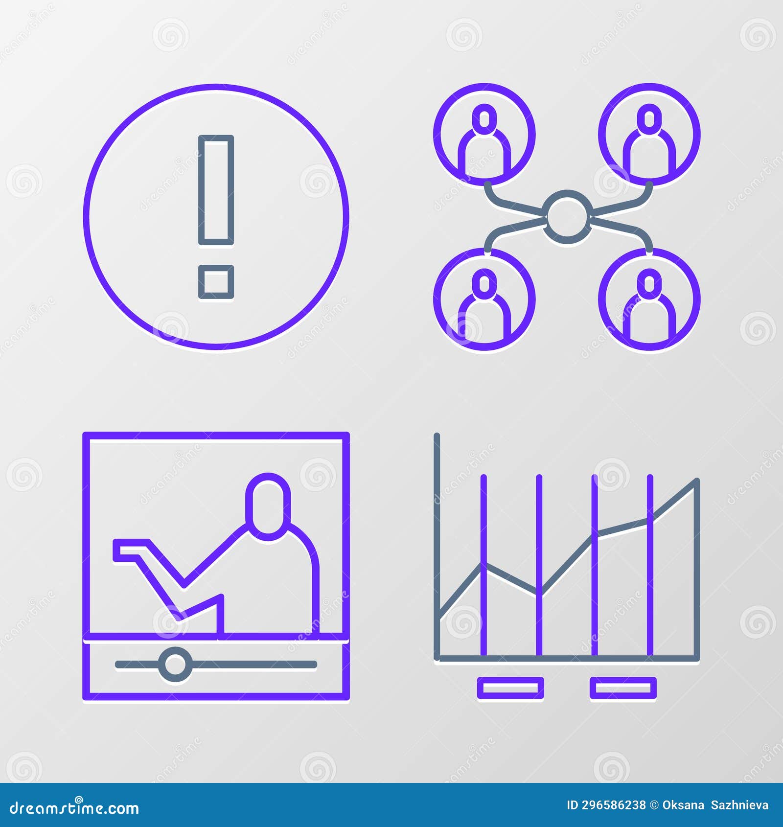 Set Line Pie Chart Infographic, Online Education, Class and Information ...