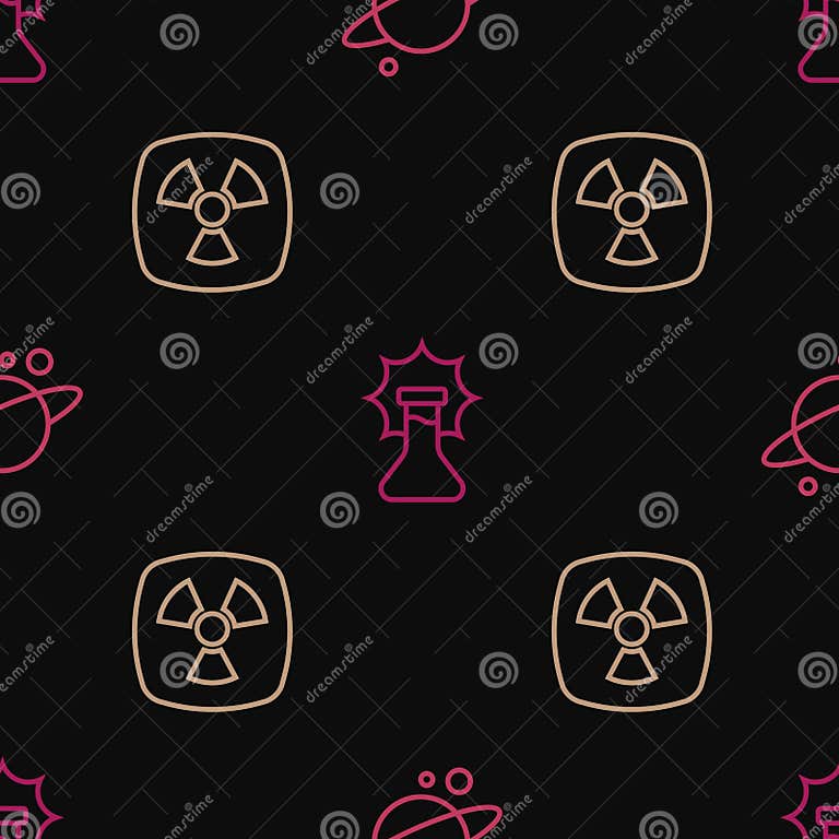 Set Line Planet Saturn, Radioactive and Explosion in the Flask on ...