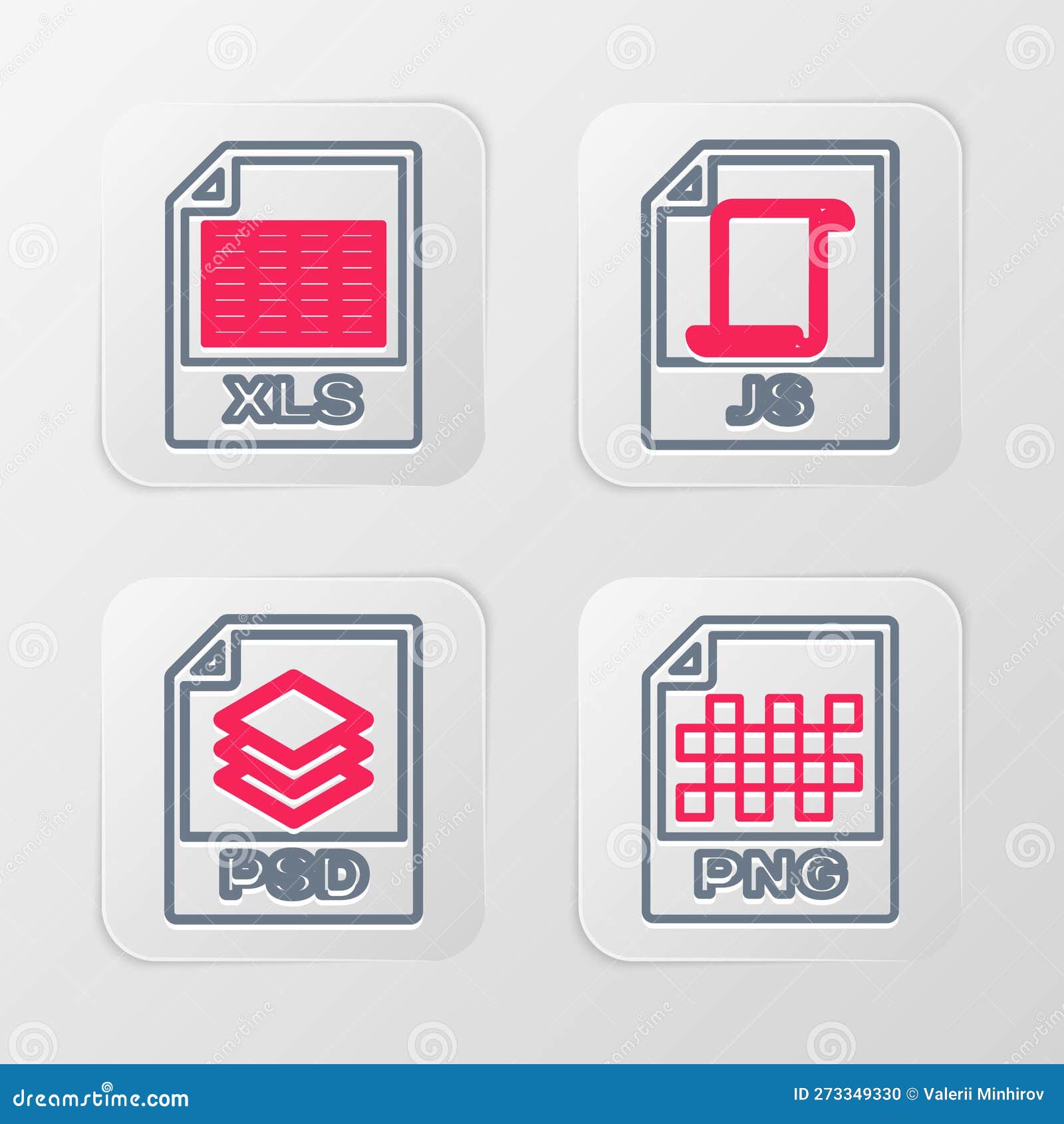 Set Line PNG File Document, PSD, JS and XLS Icon. Vector Stock Vector ... Set Line PNG File Document, PSD, JS and XLS Icon. Vector Stock Vector ...