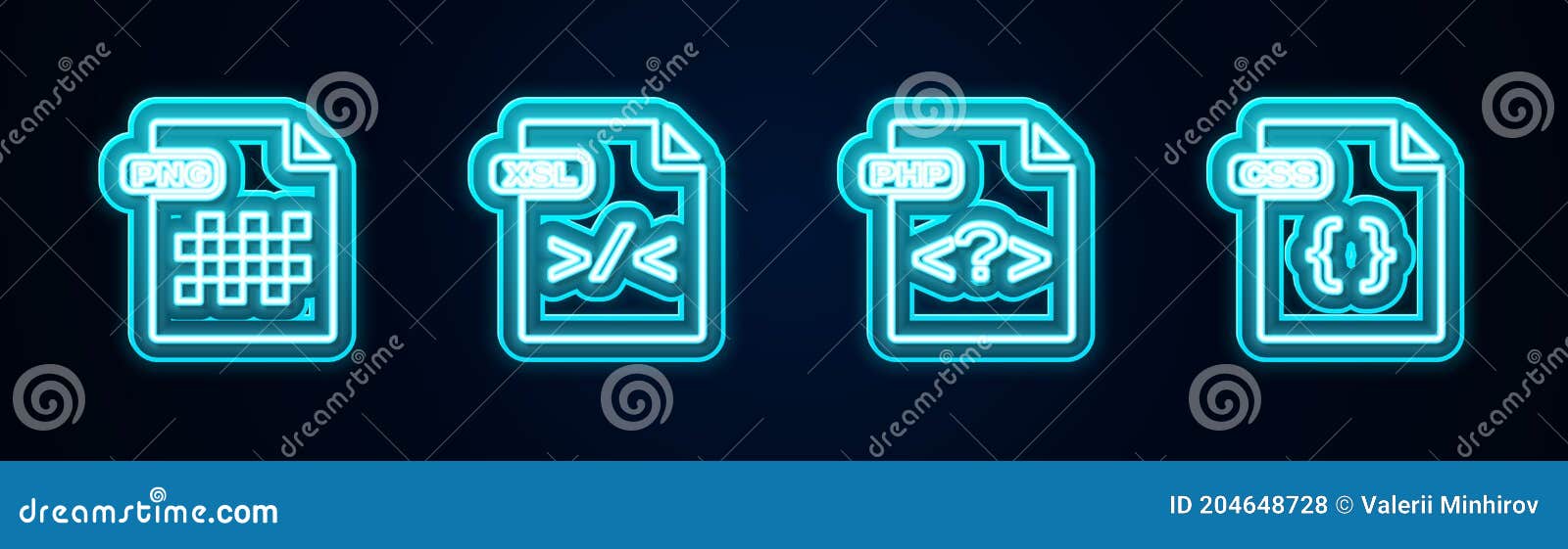 Set Line PNG File Document, XSL, PHP and CSS. Glowing Neon Icon Stock ... Set Line PNG File Document, XSL, PHP and CSS. Glowing Neon Icon Stock ...