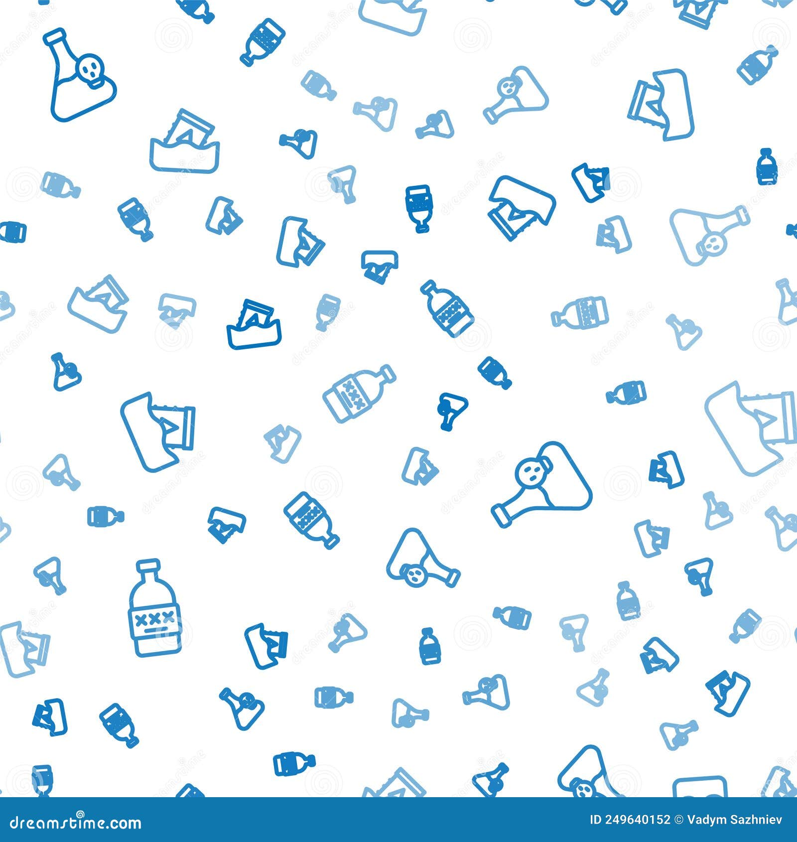 Set Line Poisoned Alcohol, Beaker with Toxic Liquid and Radioactive ...