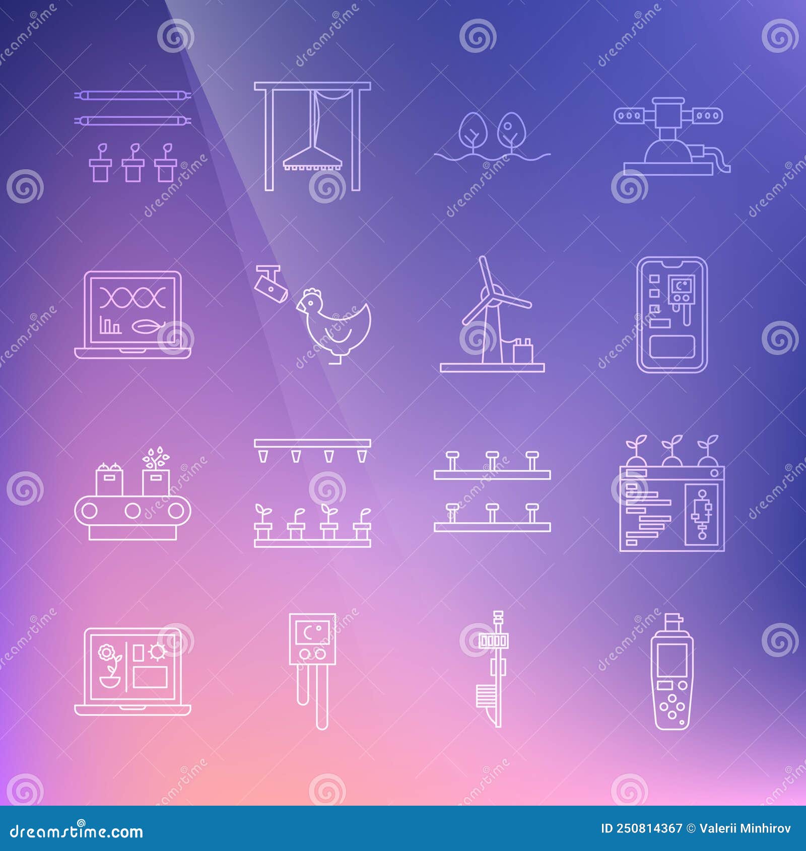 Set Line Portable Sensor, Smart Farming Technology, Control System ...