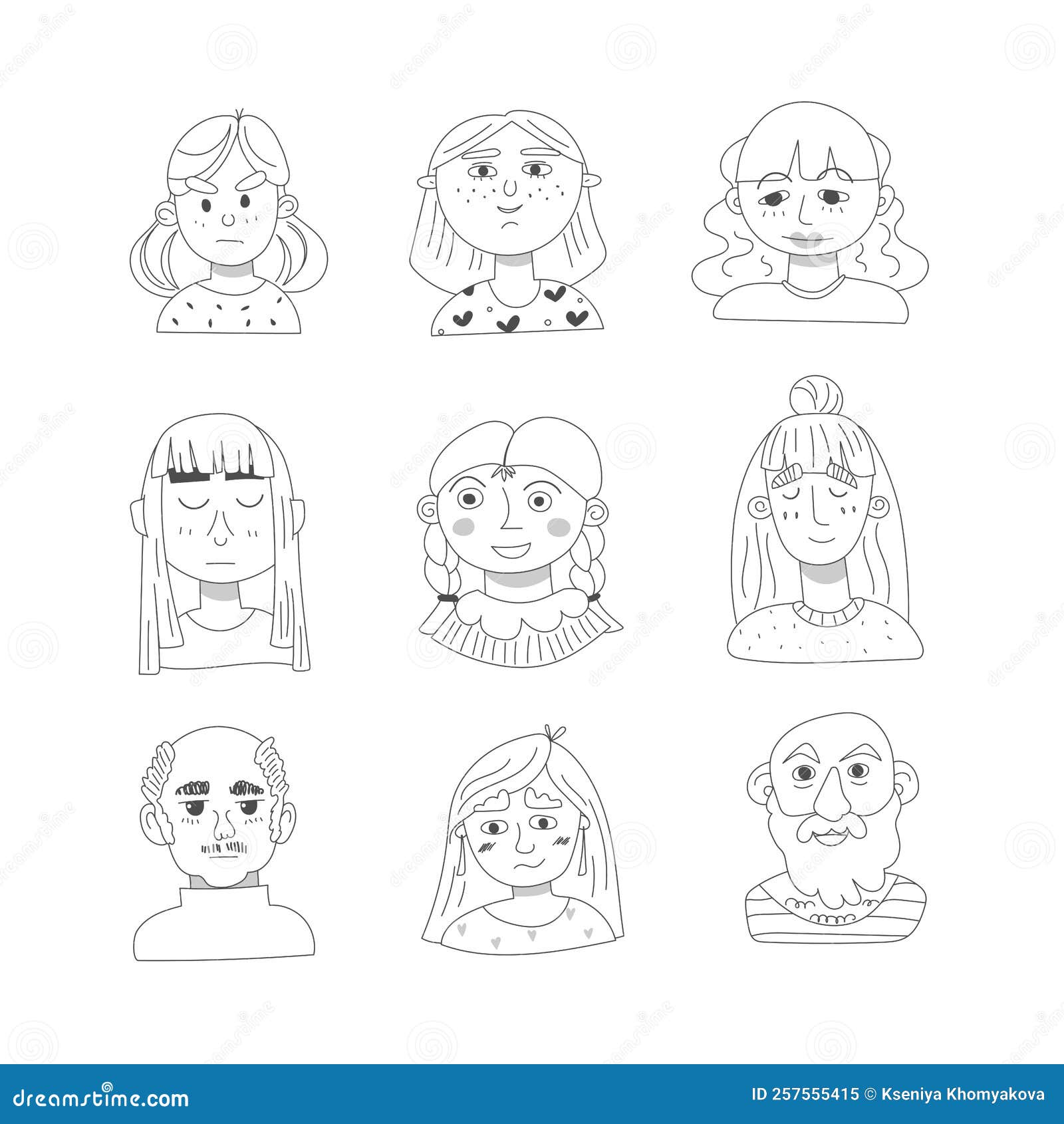 One Line Art Portraits. Abstract Female Face Painting. Woman Contour ...