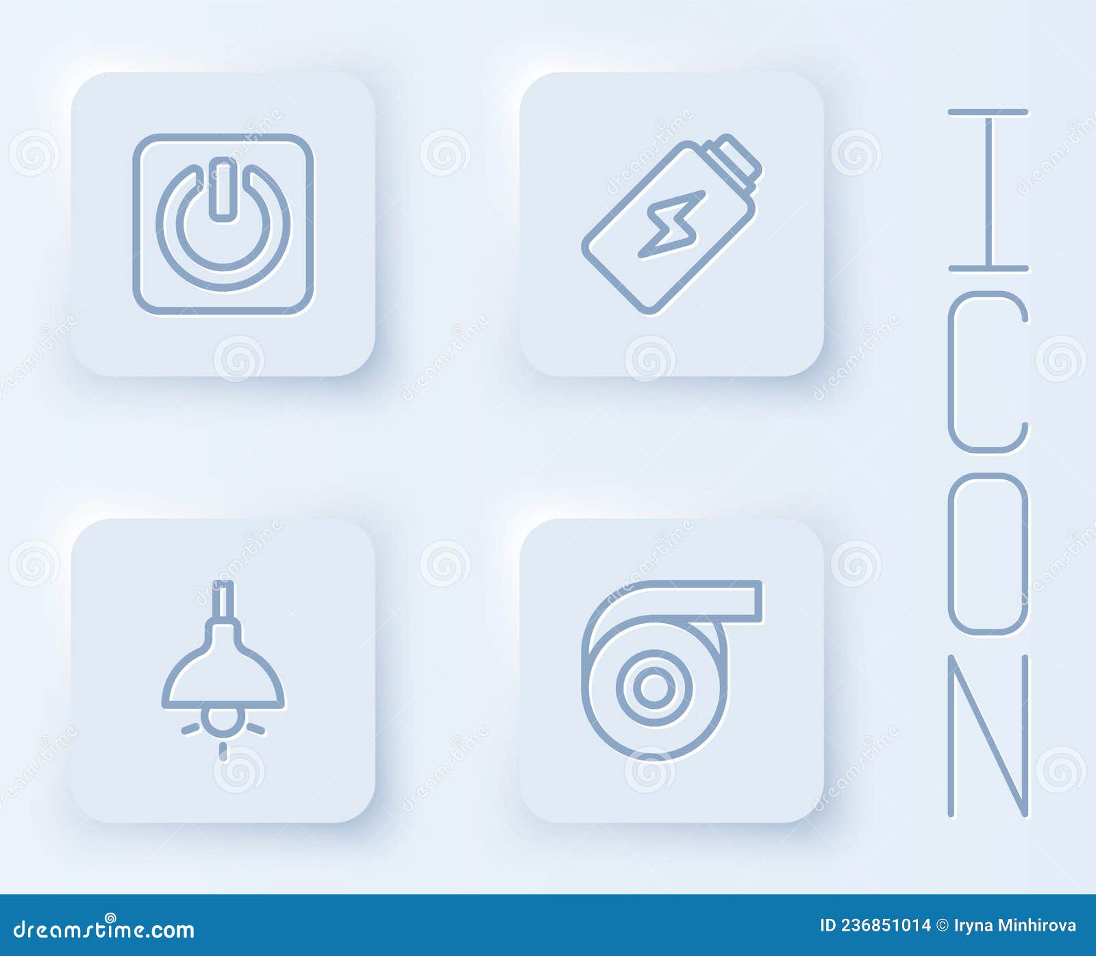 Set Line Power Button, Battery Charge, Lamp Hanging and Roll Adhesive ...