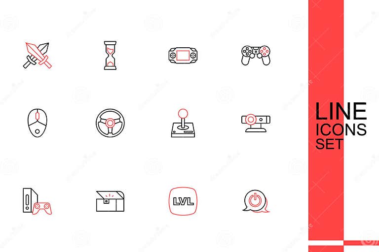 Set Line Power Button Level Game Chest For Game Console With Joystick Web Camera Joystick