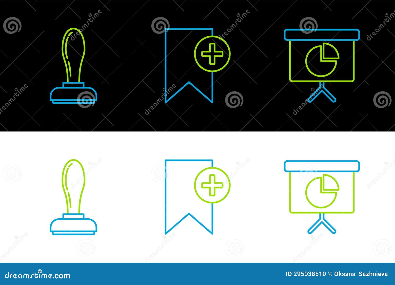 Set Line Presentation Financial Board with Graph, Schedule, Chart ...