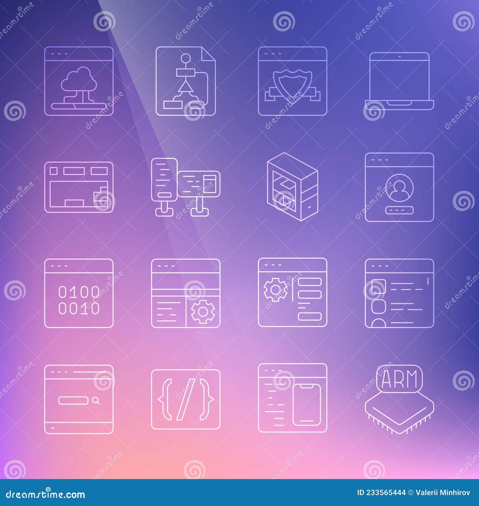 Set Line Processor Browser Files Create Account Screen With Shield Computer Monitor
