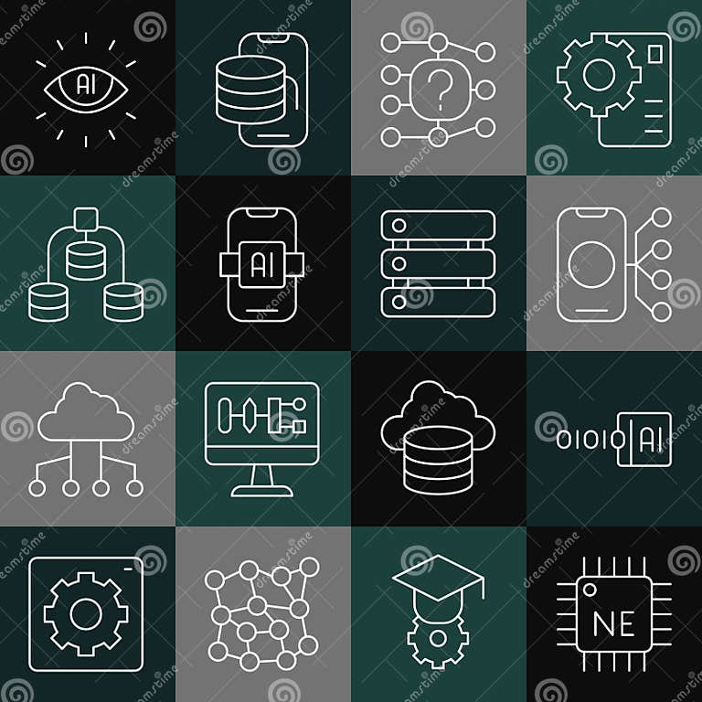 Set Line Processor Cpu Binary Code Neural Network Artificial 