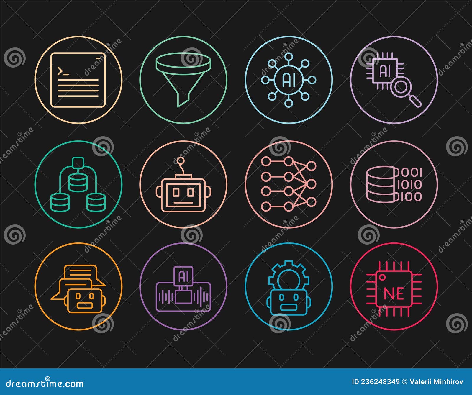 Set Line Processor CPU, Binary Code, Neural Network, Artificial ... Set Line Processor CPU, Binary Code, Neural Network, Artificial ...