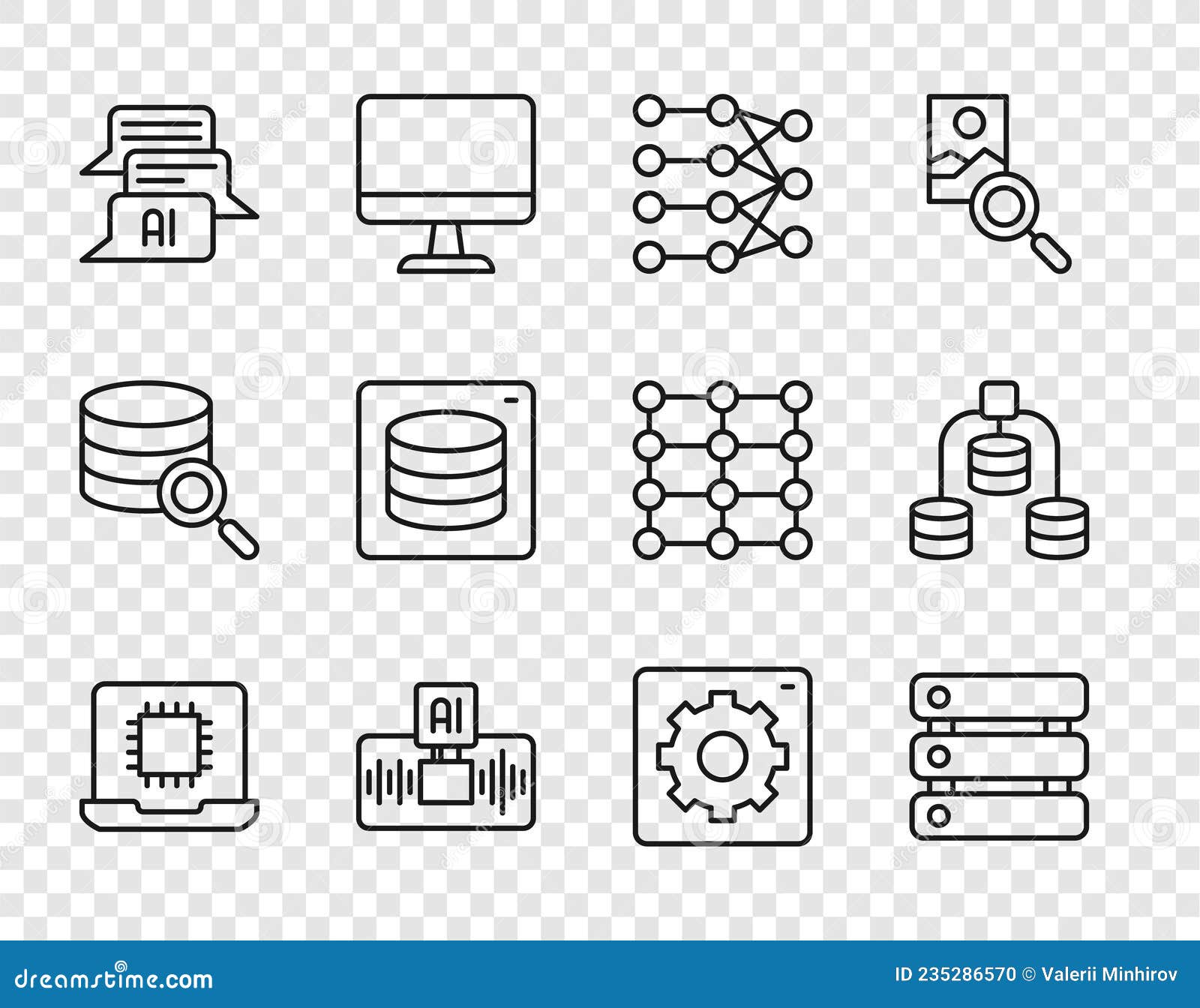 Set Line Processor Cpu Server Data Neurred Inteligencia Artificial Ai Chat Bot Computadora Api ...