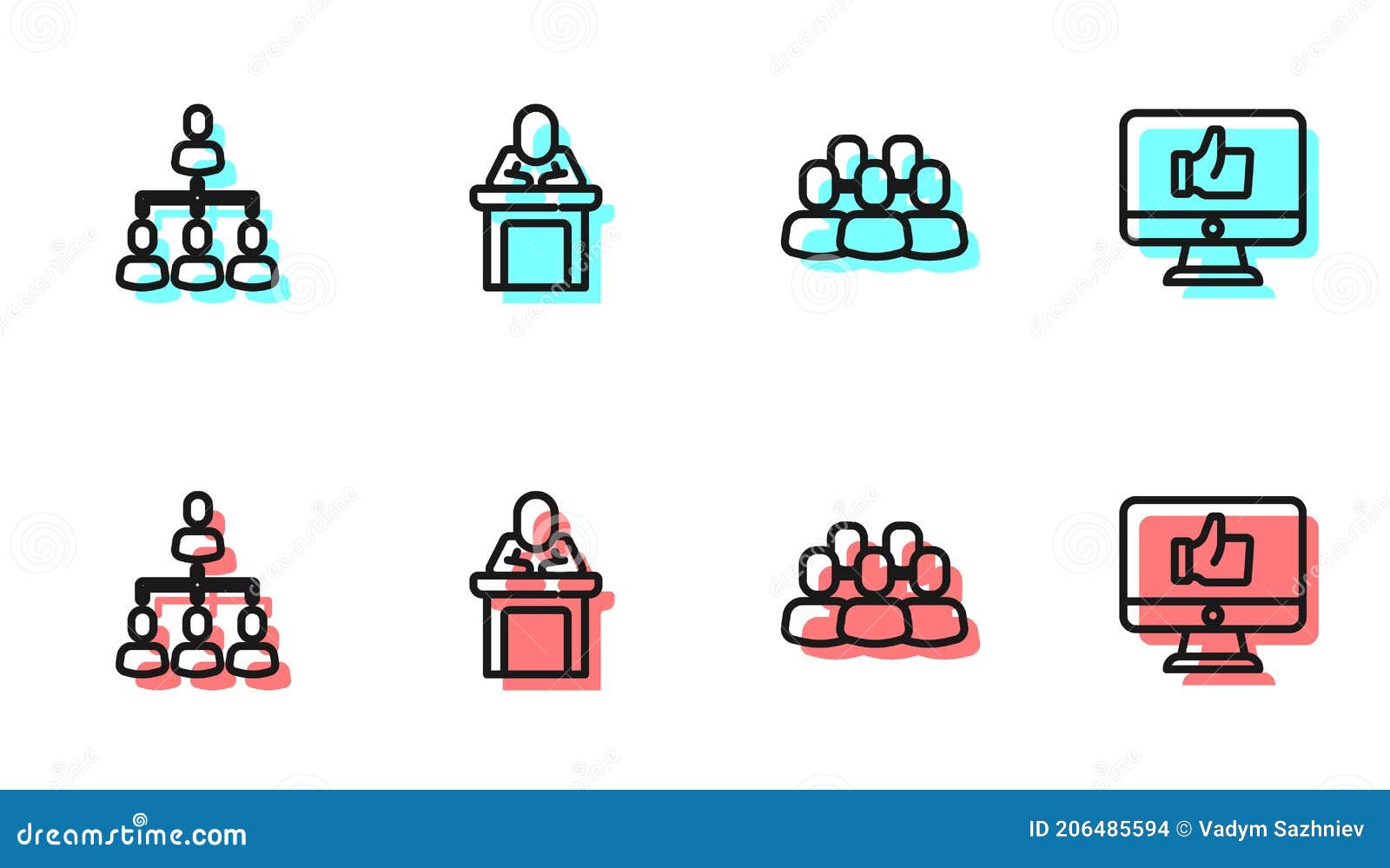 Set Line Project Team Base, Hierarchy Organogram Chart, Speaker and ...