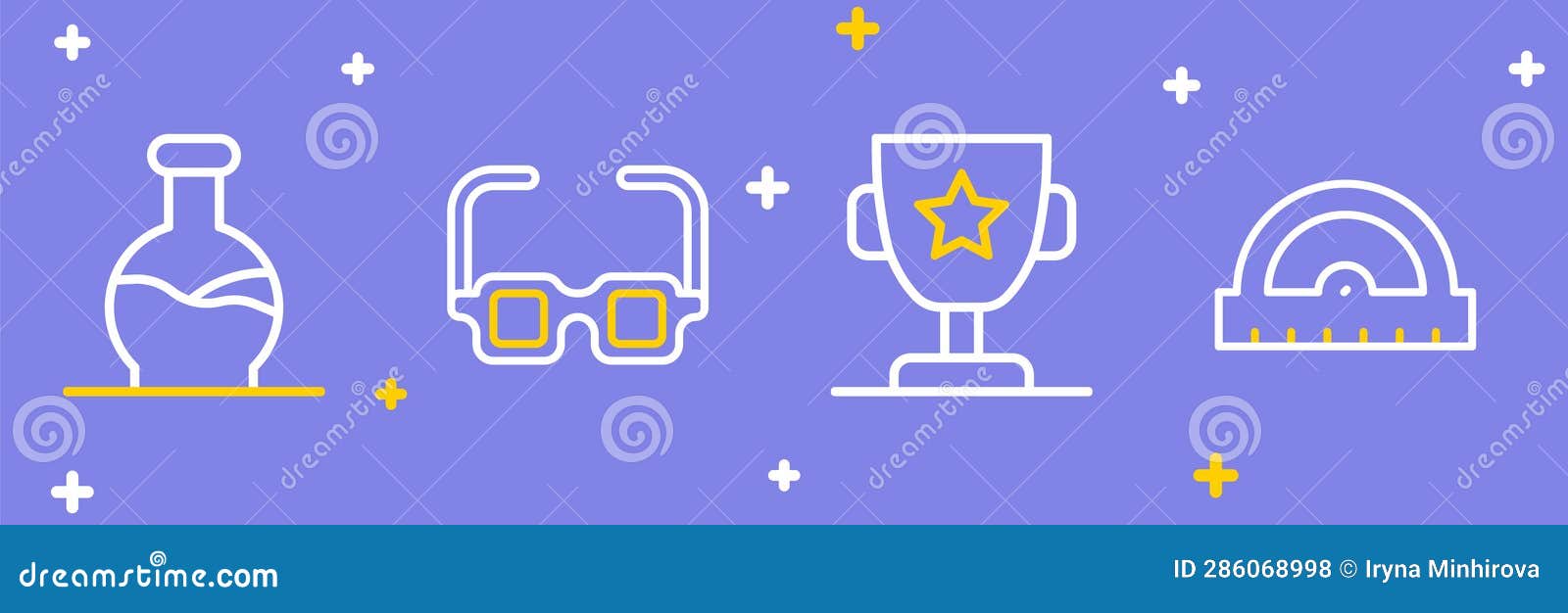 Set Line Protractor Grid, Award Cup, Glasses and Test Tube Icon. Vector ... Set Line Protractor Grid, Award Cup, Glasses and Test Tube Icon. Vector ...