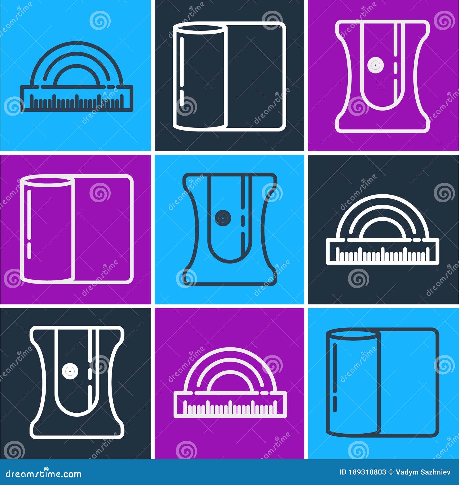 Protractor Pencil Graphic Design Tools Cartoon Vector | CartoonDealer ...