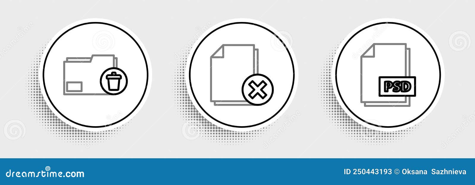 Set Line PSD File Document, Delete Folder and Icon. Vector Stock Vector ... Set Line PSD File Document, Delete Folder and Icon. Vector Stock Vector ...