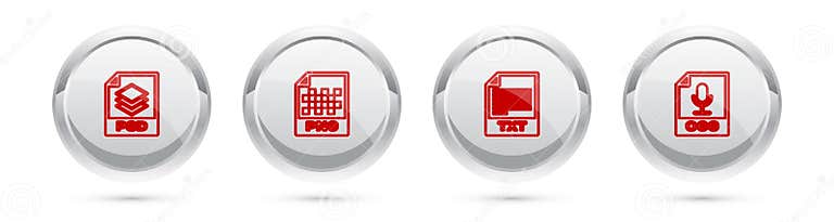 Set Line PSD File Document, PNG, TXT and OGG. Silver Circle Button ... Set Line PSD File Document, PNG, TXT and OGG. Silver Circle Button ...