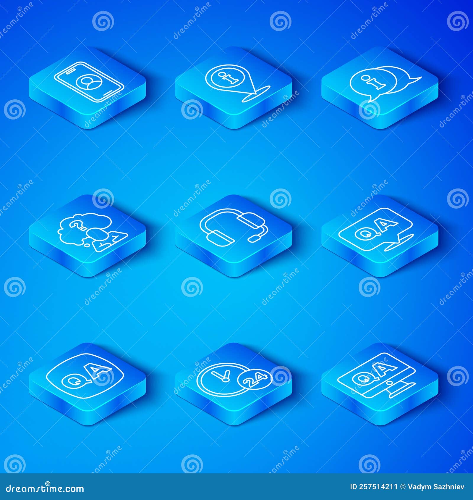 Set Line Question and Answer, Headphones, Clock 24 Hours, Information ...