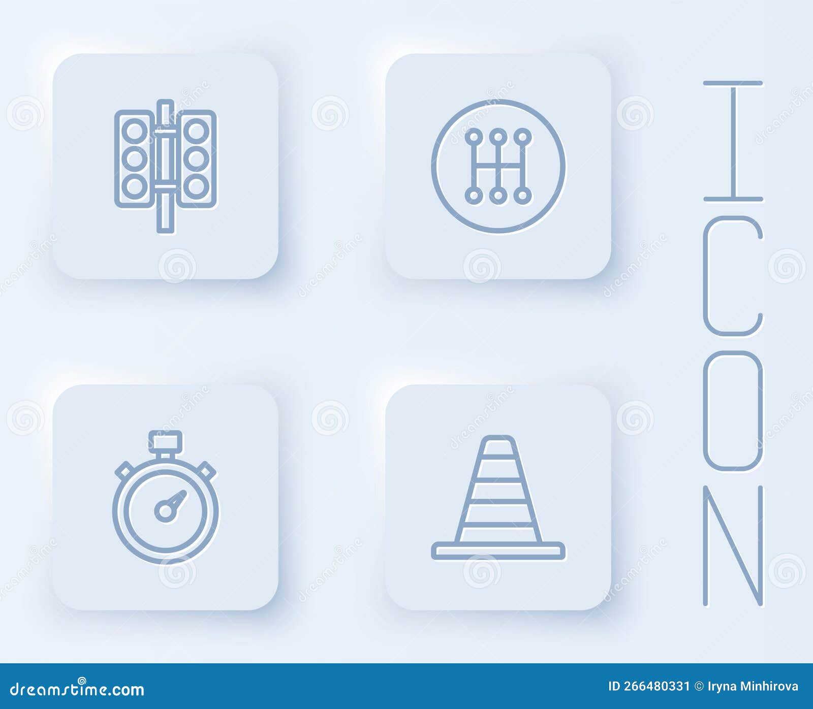 Set Line Racing Traffic Light, Gear Shifter, Stopwatch and Traffic Cone ...