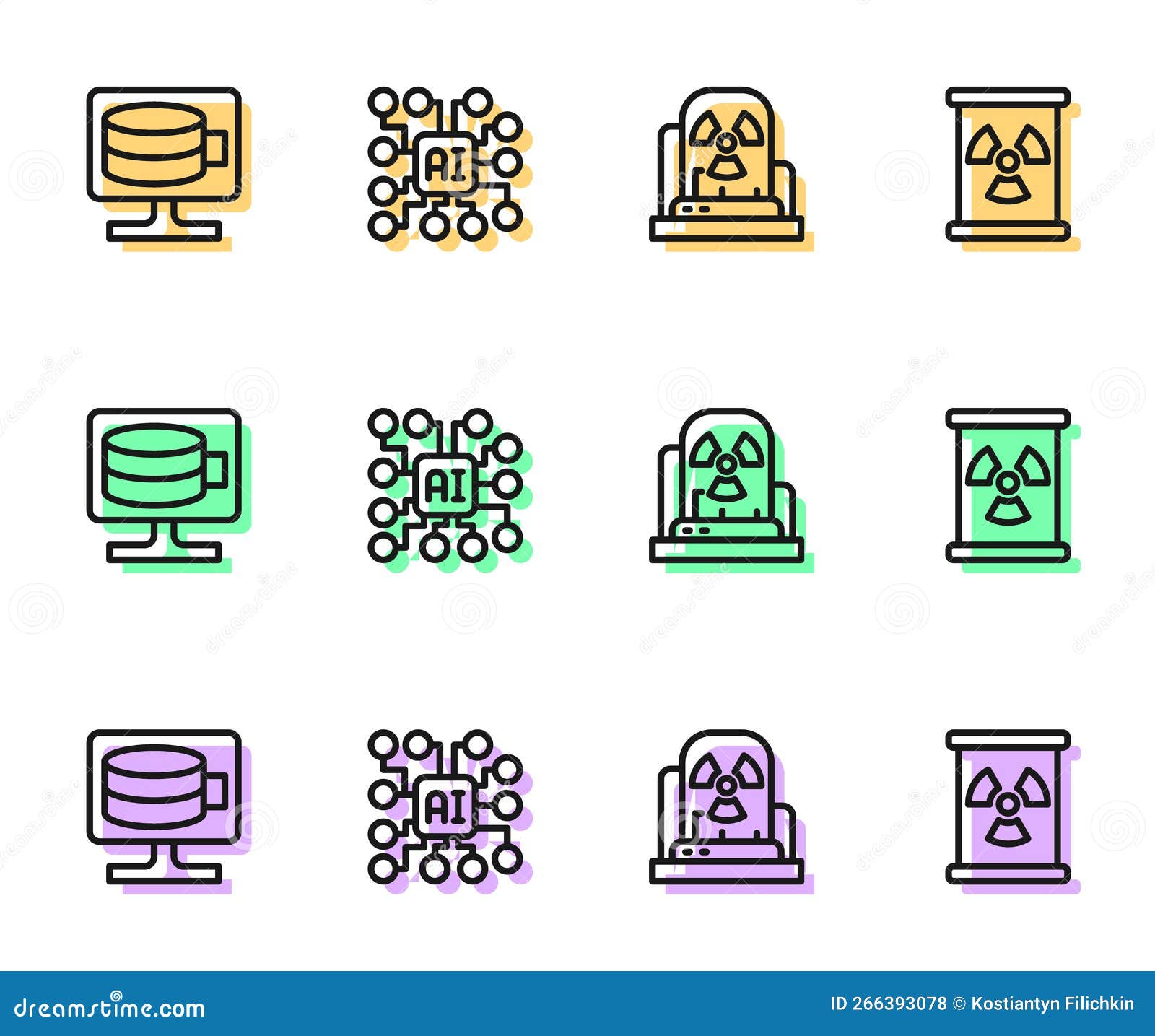 Set Line Radioactive Warning Lamp, Cloud Database, Neural Network and ...