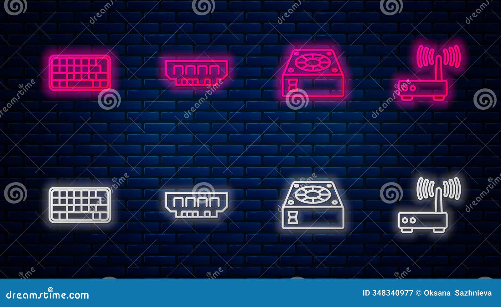 Random Keyboard Symbols Concept Illuminated Orange Keys On A Black ...