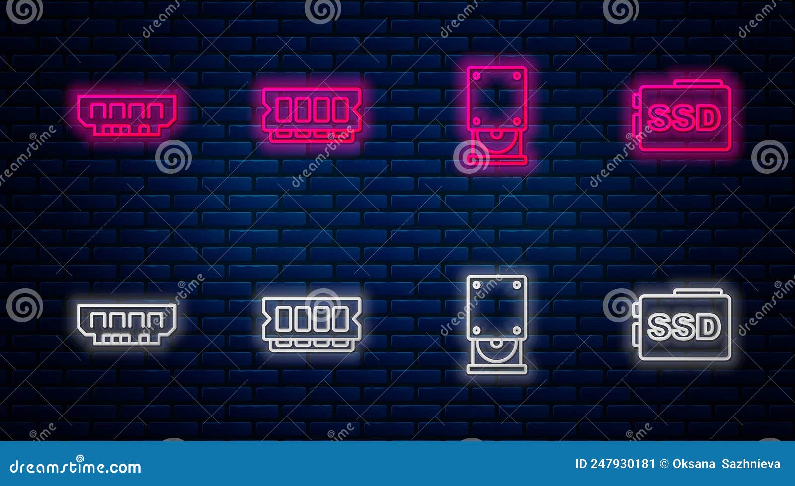 Set Line RAM, Random Access Memory, Optical Disc Drive, and SSD Card ... Set Line RAM, Random Access Memory, Optical Disc Drive, and SSD Card ...