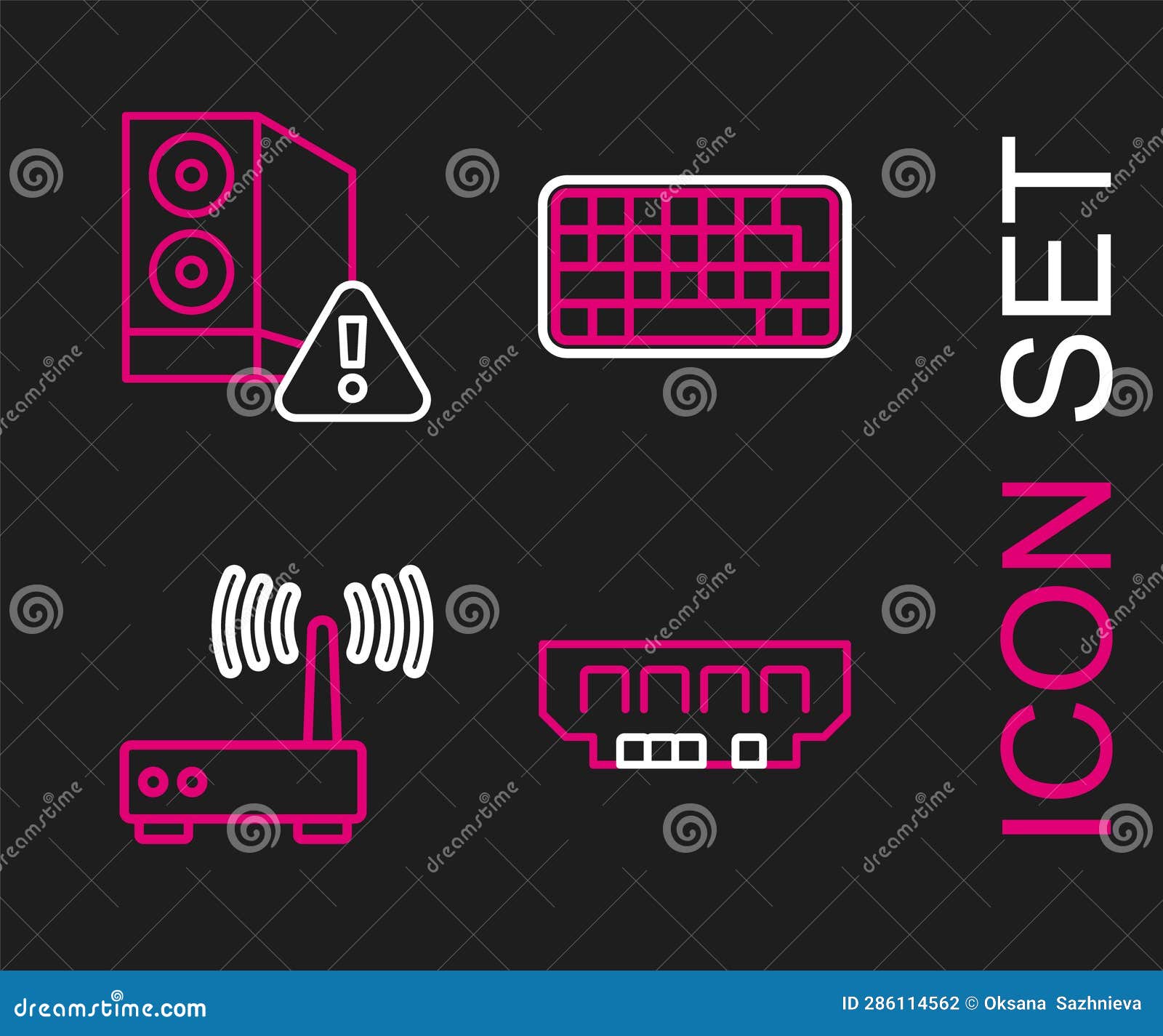 Random Keyboard Symbols Concept Illuminated Orange Keys On A Black ...