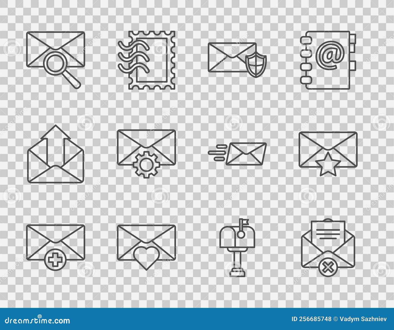 Set Line Received Message Concept, Delete Envelope, Envelope with ... Set Line Received Message Concept, Delete Envelope, Envelope with ...