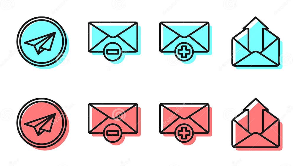 Set Line Received Message Concept, Paper Plane, Delete Envelope and ... Set Line Received Message Concept, Paper Plane, Delete Envelope and ...