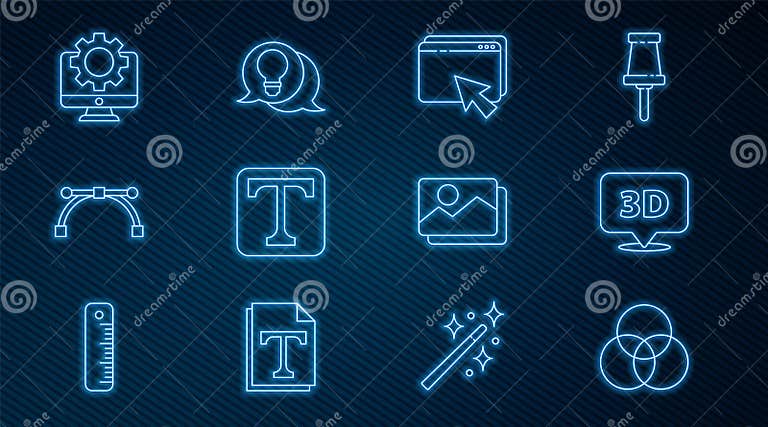 Set Line Rgb And Cmyk Color Mixing Speech Bubble With Text 3d Web Design Development Text