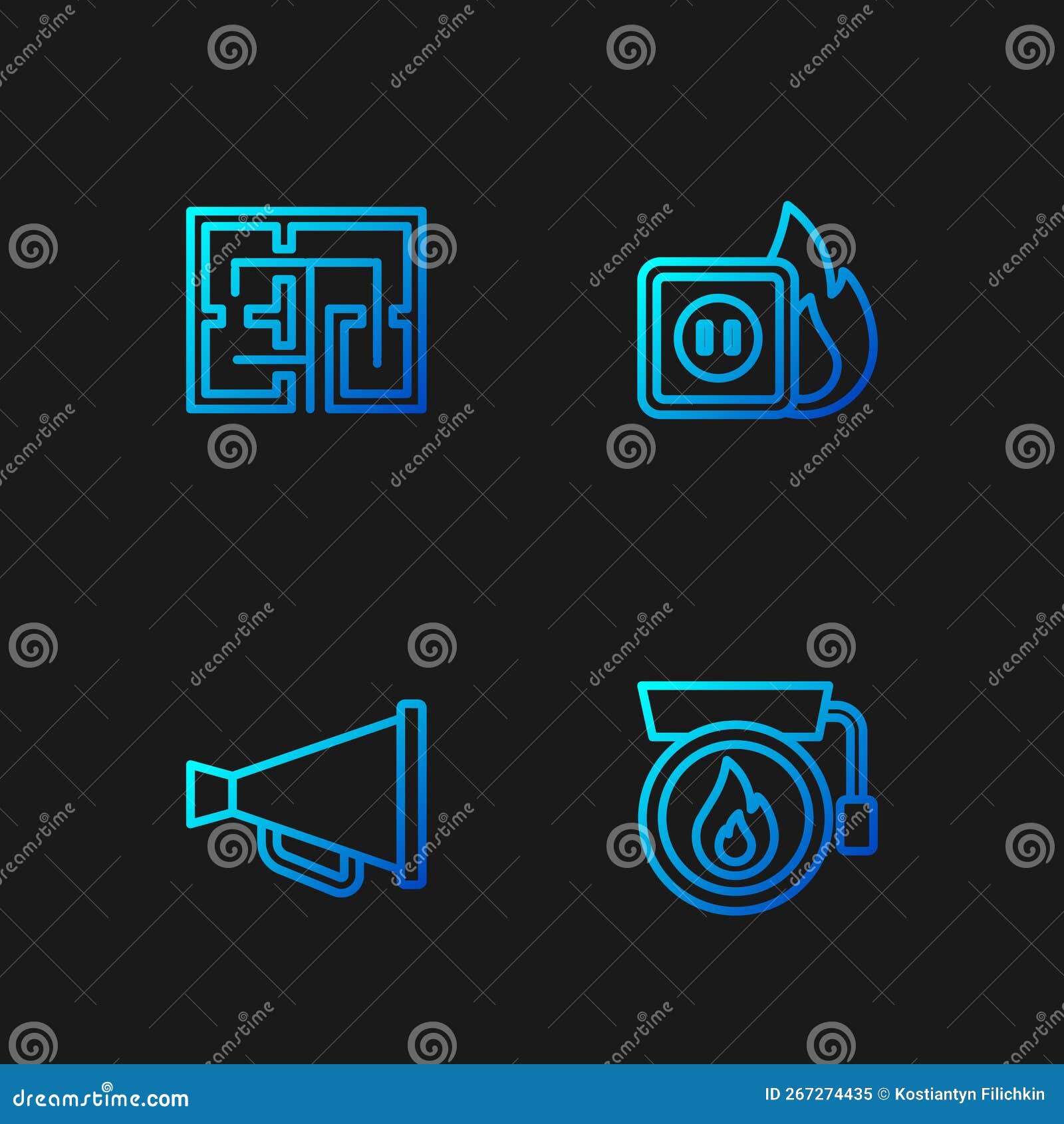 Plan Wiring Lighting. Electrical Schematic Interior. Vector ...
