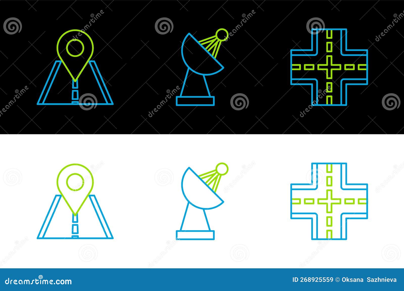 Set Line Road Traffic Sign, and Radar Icon. Vector Stock Vector ...