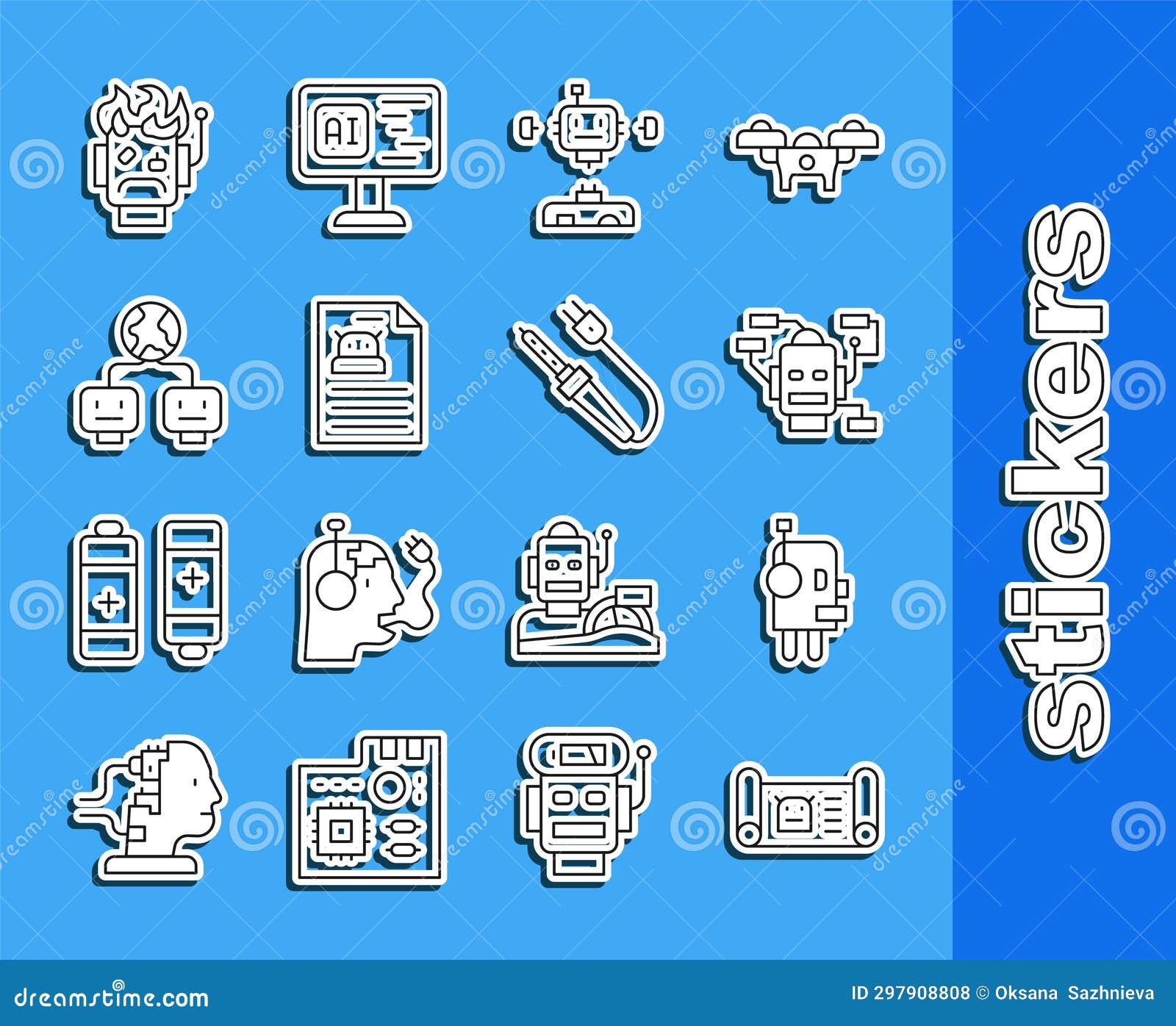 Set Line Robot Blueprint, Disassembled Robot, Technical Specification ... Set Line Robot Blueprint, Disassembled Robot, Technical Specification ...