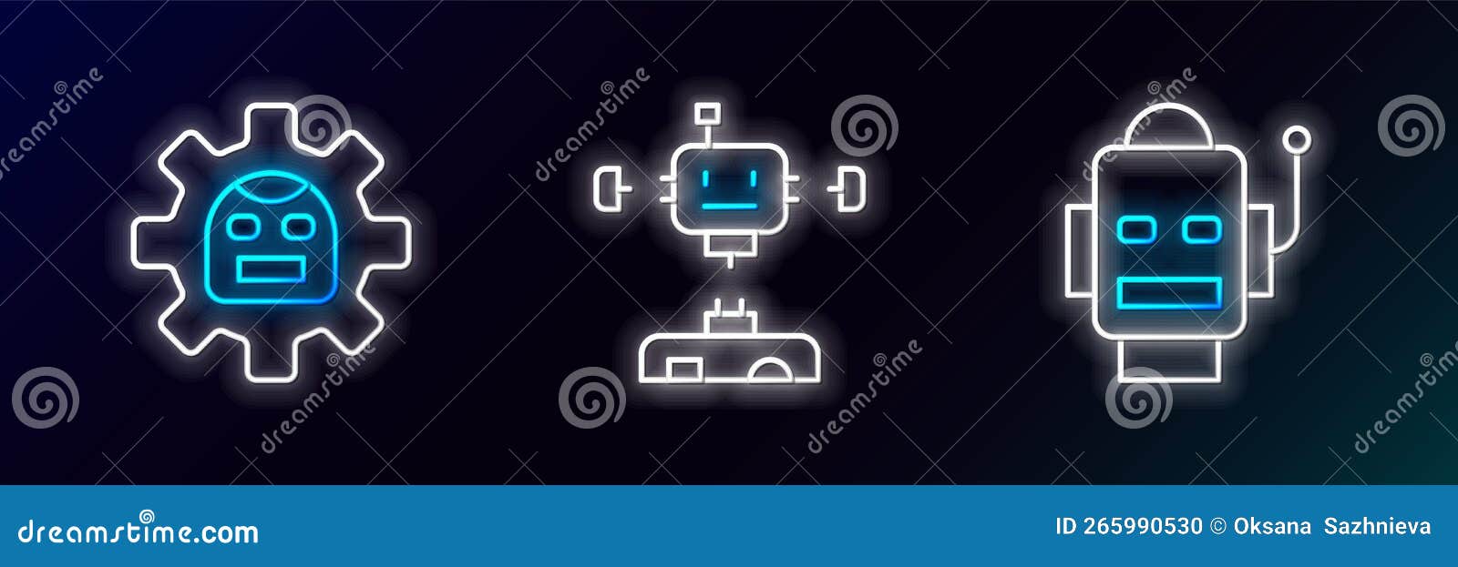 Set Line Robot, and Disassembled Robot Icon. Glowing Neon. Vector Stock ... Set Line Robot, and Disassembled Robot Icon. Glowing Neon. Vector Stock ...