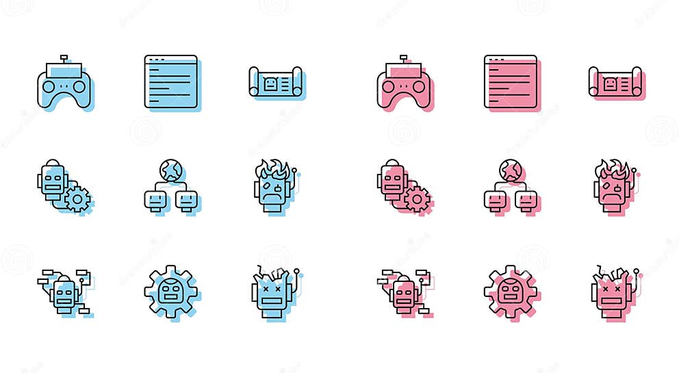 Set Line Robot Remote Control Broken Robot Artificial Intelligence Burned Out Setting And 3336
