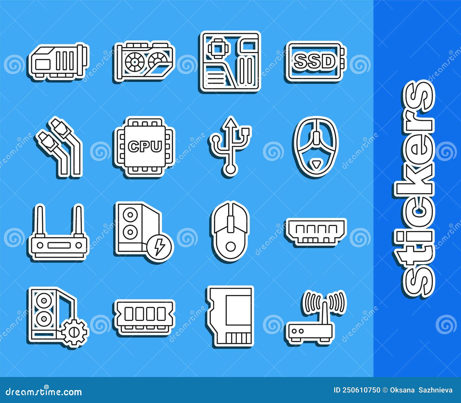 Set Line Router and Wi-fi Signal, RAM, Random Access Memory, Computer ...