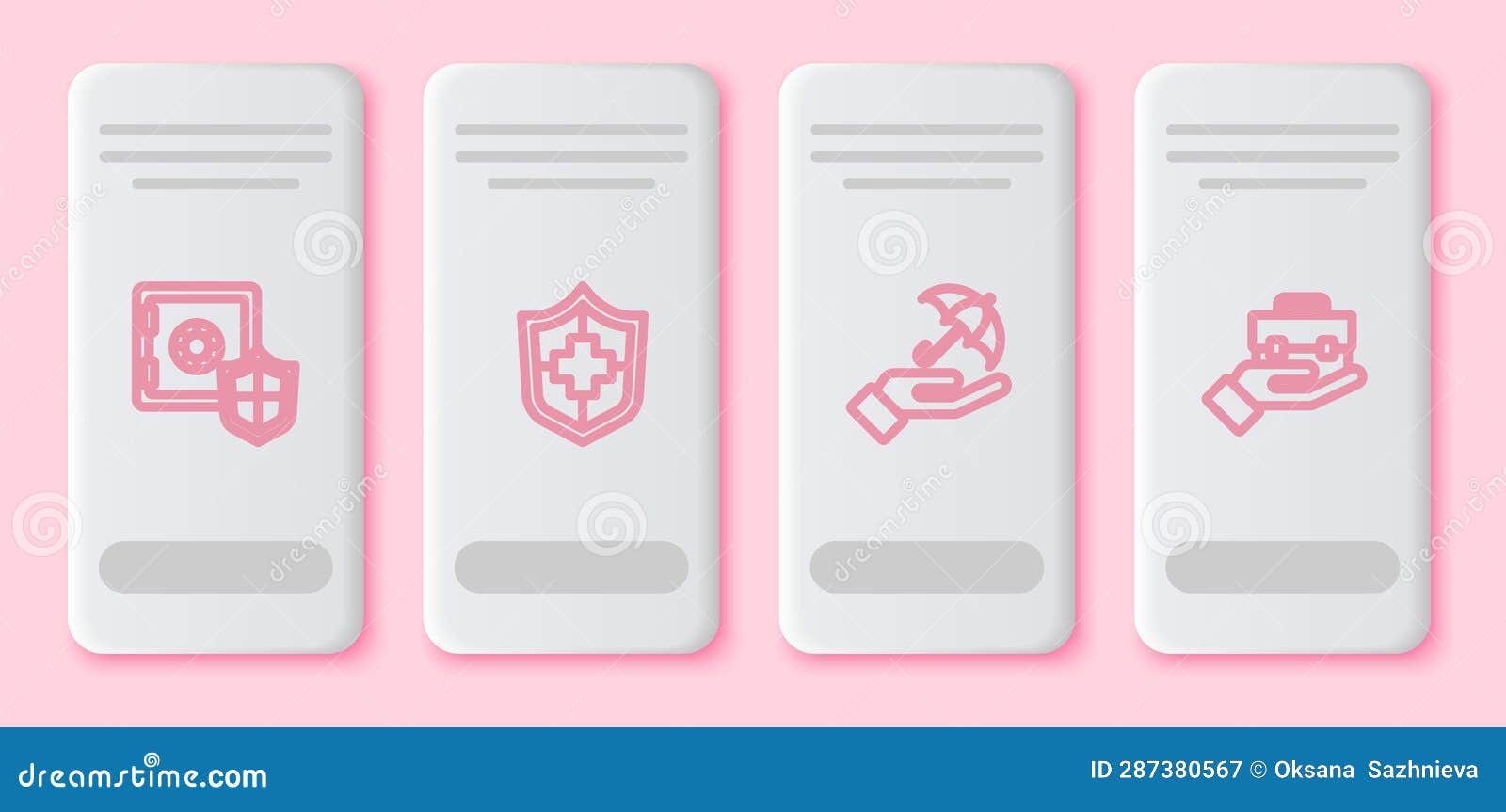 Set Line Safe with Shield, Life Insurance, Umbrella Hand and Hand ... Set Line Safe with Shield, Life Insurance, Umbrella Hand and Hand ...