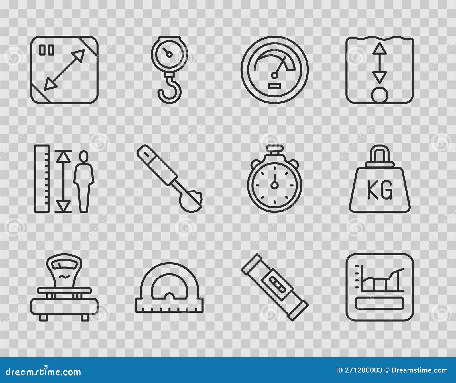Set Line Scales, Graph, Schedule, Chart, Diagram, Speedometer ...