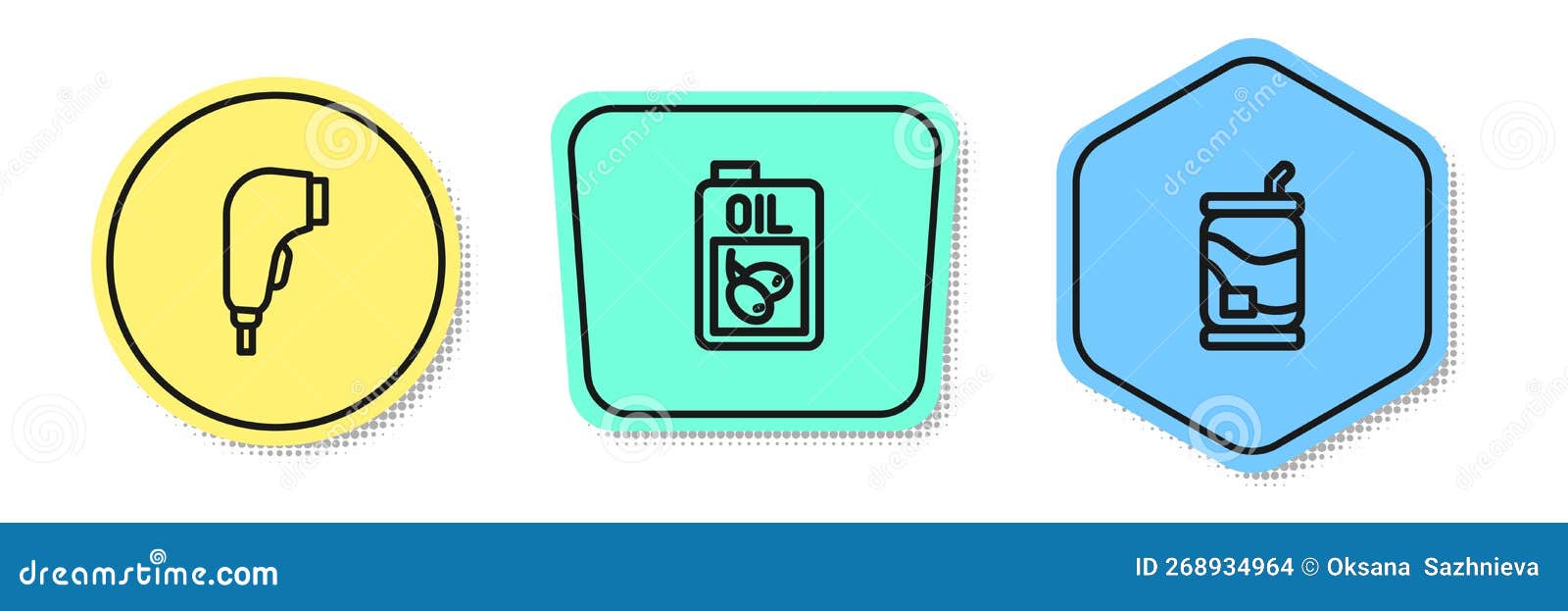 Set Line Scanner Scanning Bar Code, Bottle of Olive Oil and Soda ...