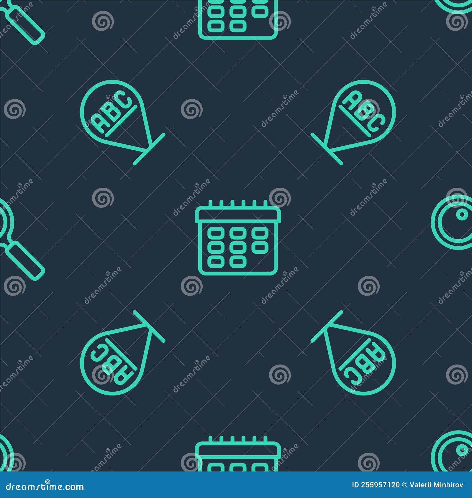 Timetable With Alphabet Cartoon Vector | CartoonDealer.com #50734131