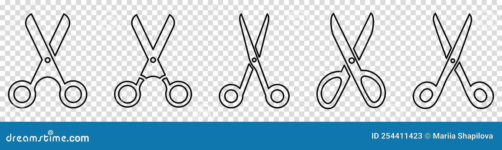 Scissors Icons Set. Isolated Cutting Scissors. Pictogram Of Scissor ...