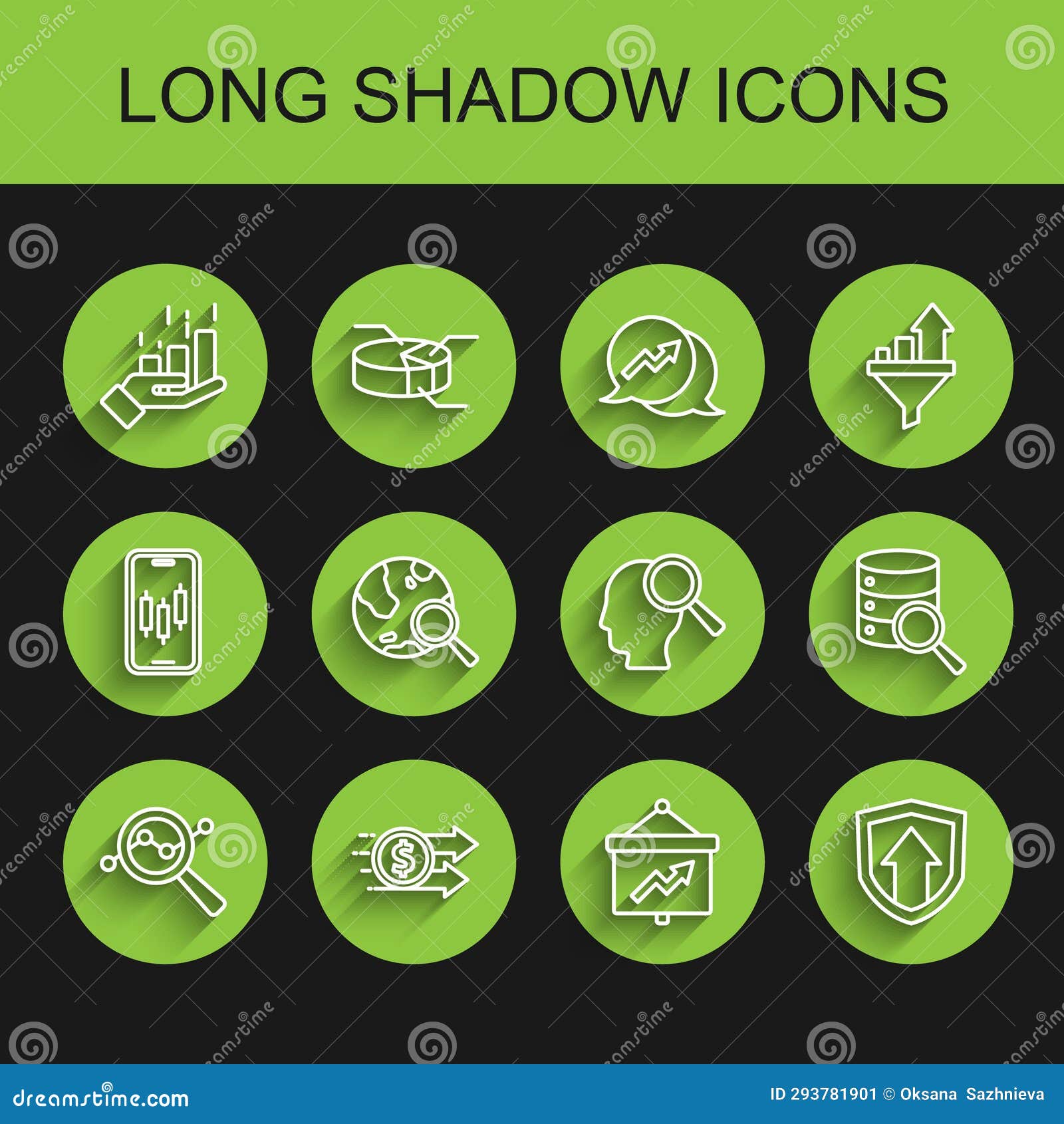 Set Line Search Data Analysis, Financial Growth Dollar, Board with ...