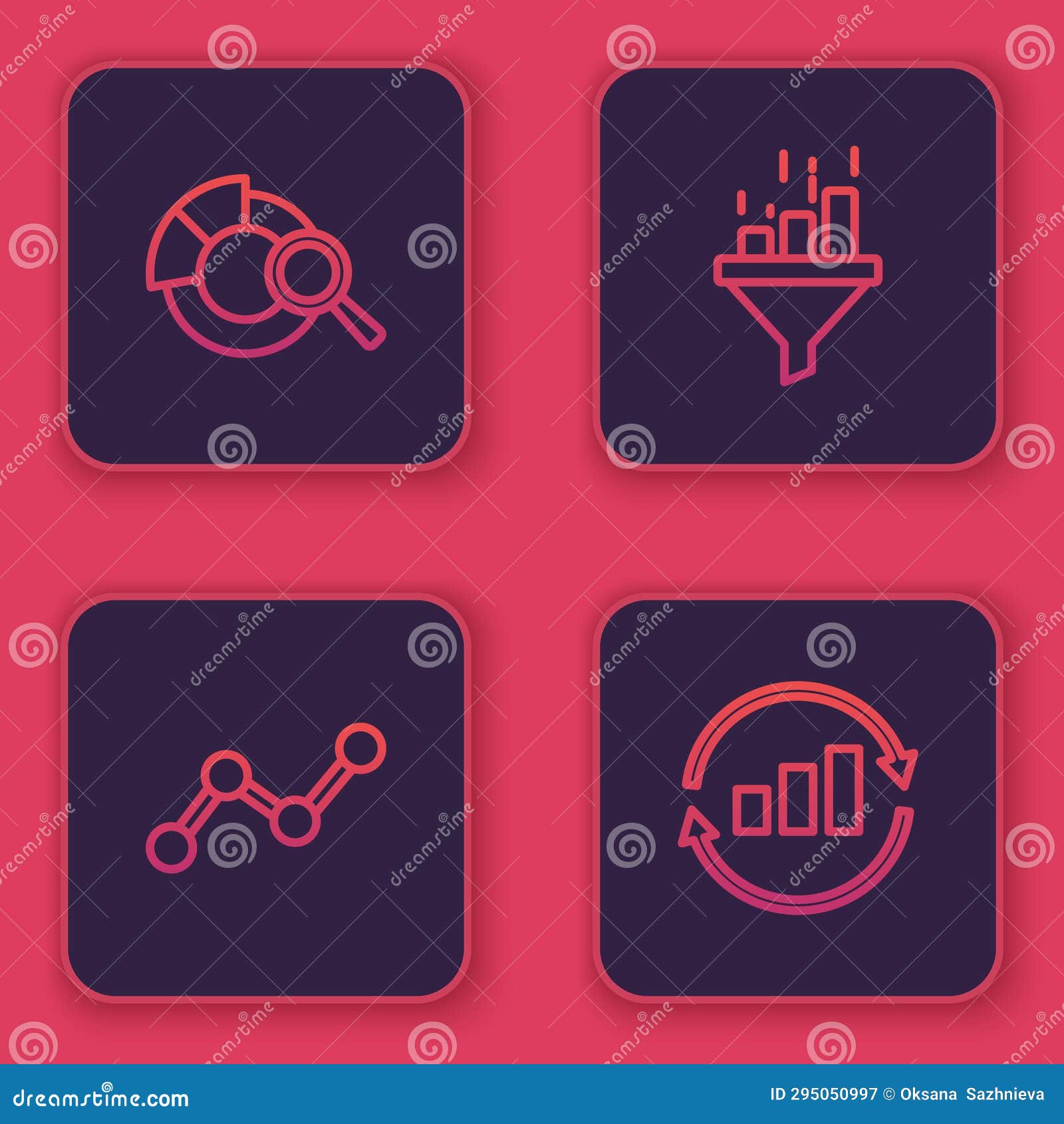 Set Line Search Data Analysis, Graph Chart Infographic, Sales Funnel ...
