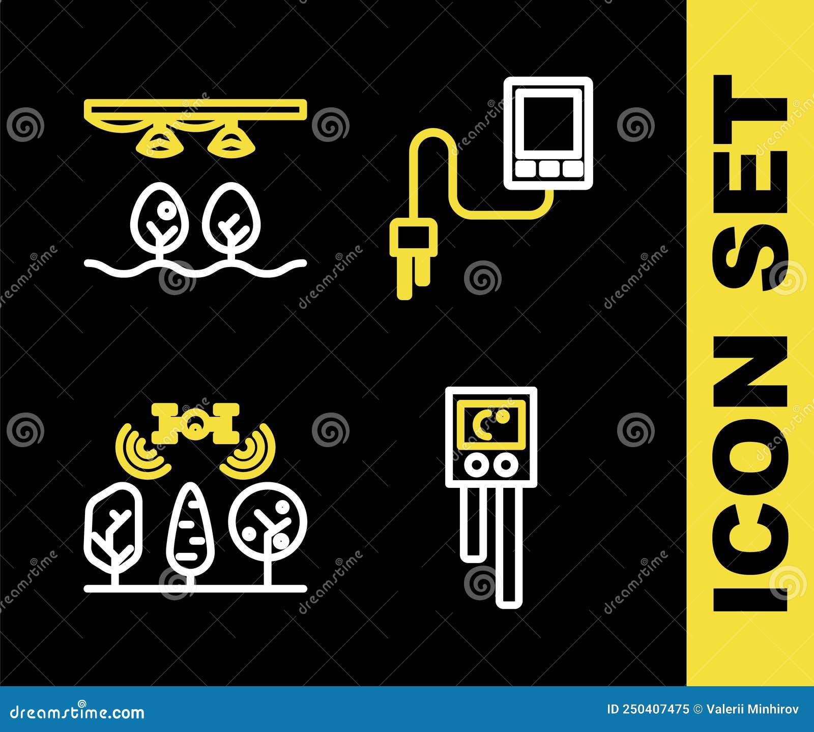 Set Line Sensor, Temperature and Humidity Sensor, Smart Farm with Drone ...