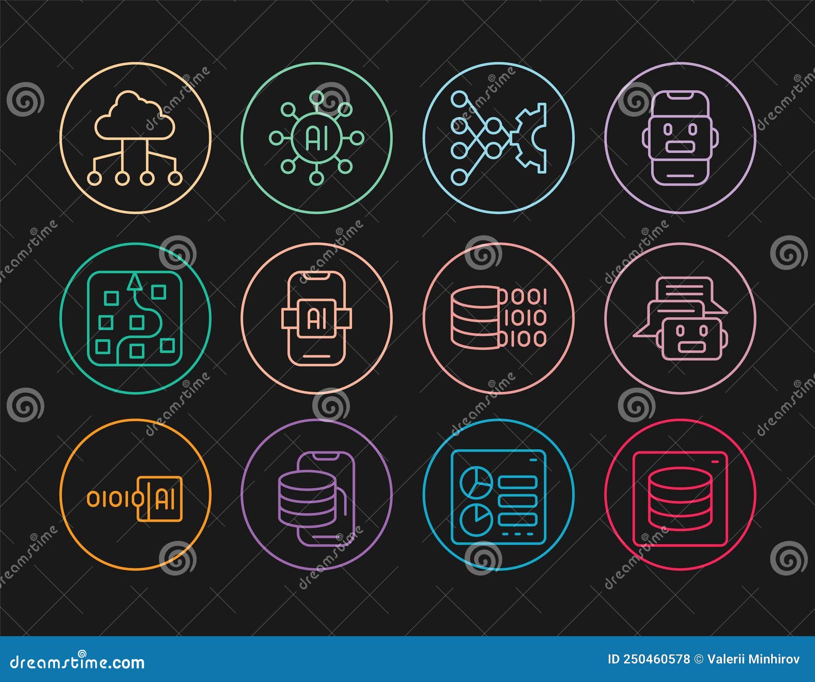 Set Line Server Data Chat Bot Neural Network Artificial Intelligence Ai Network Cloud 6310