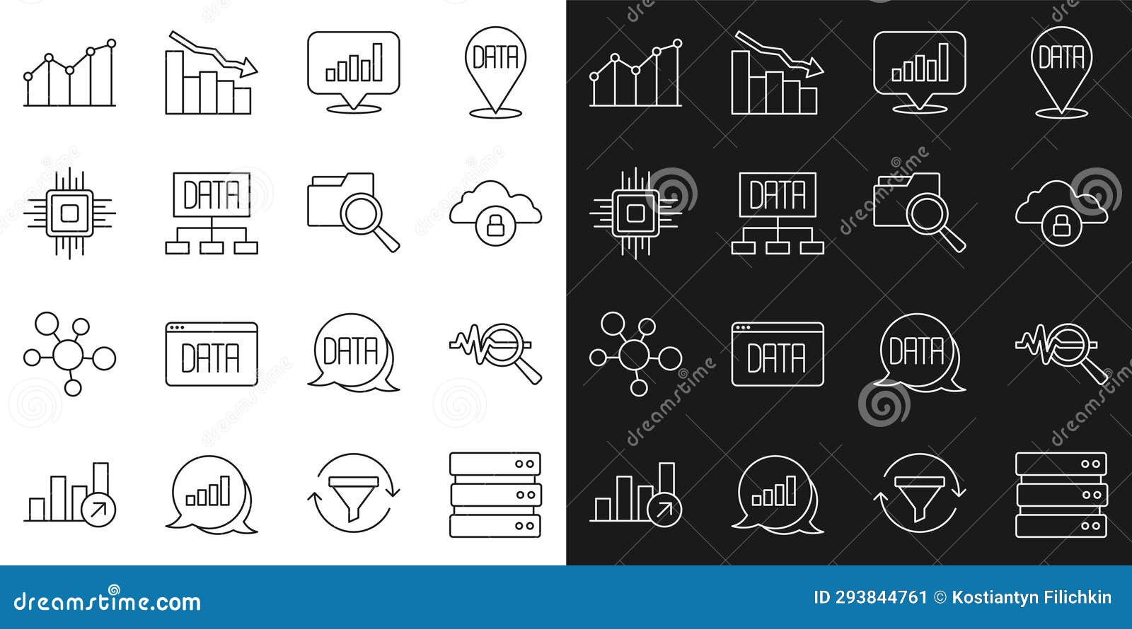 Set Line Server, Search Data Analysis, Cloud Computing Lock, Pie Chart ... Set Line Server, Search Data Analysis, Cloud Computing Lock, Pie Chart ...