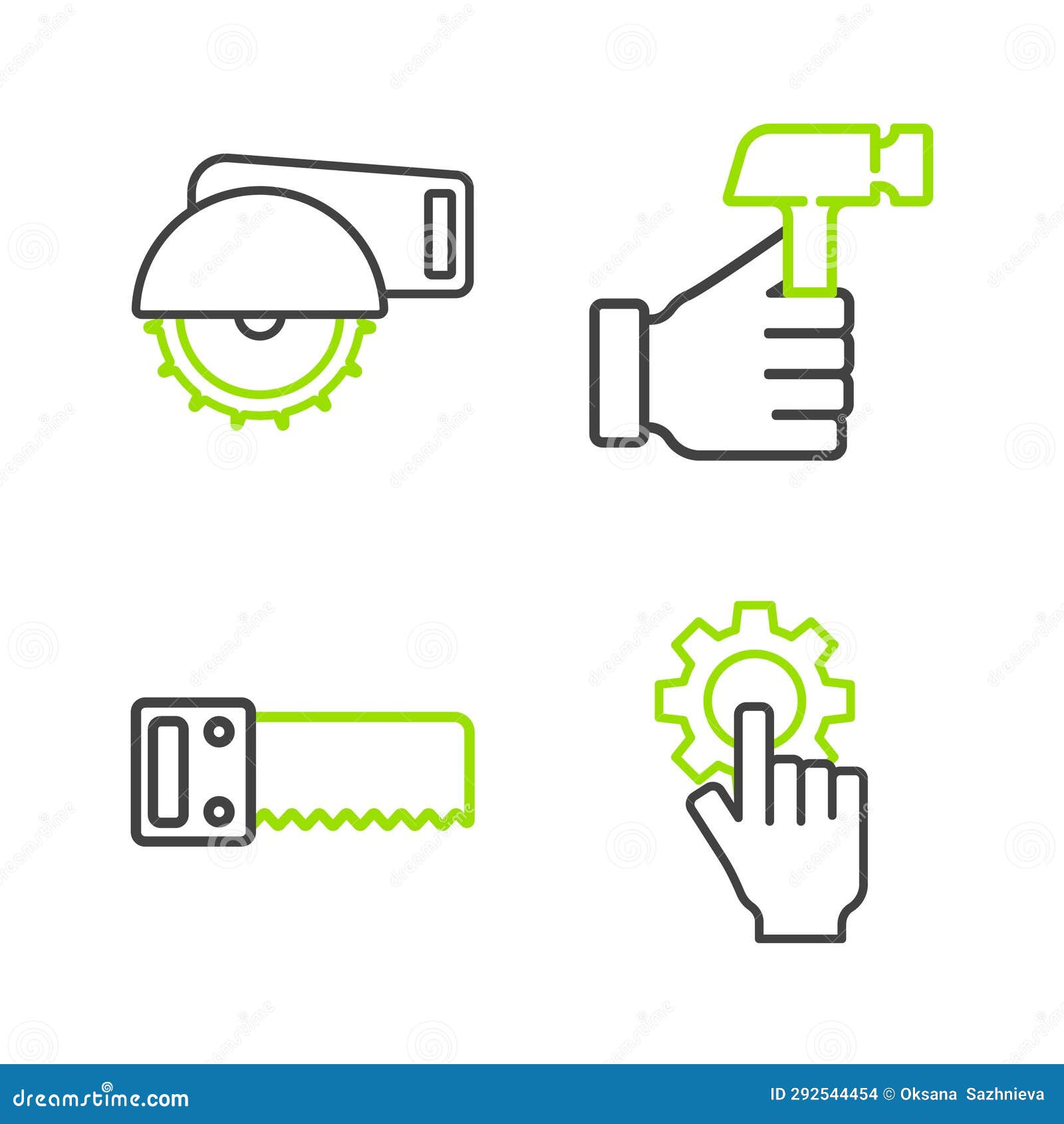 Set Line Settings in the Hand, Hand Saw, Hammer and Electric Circular ...