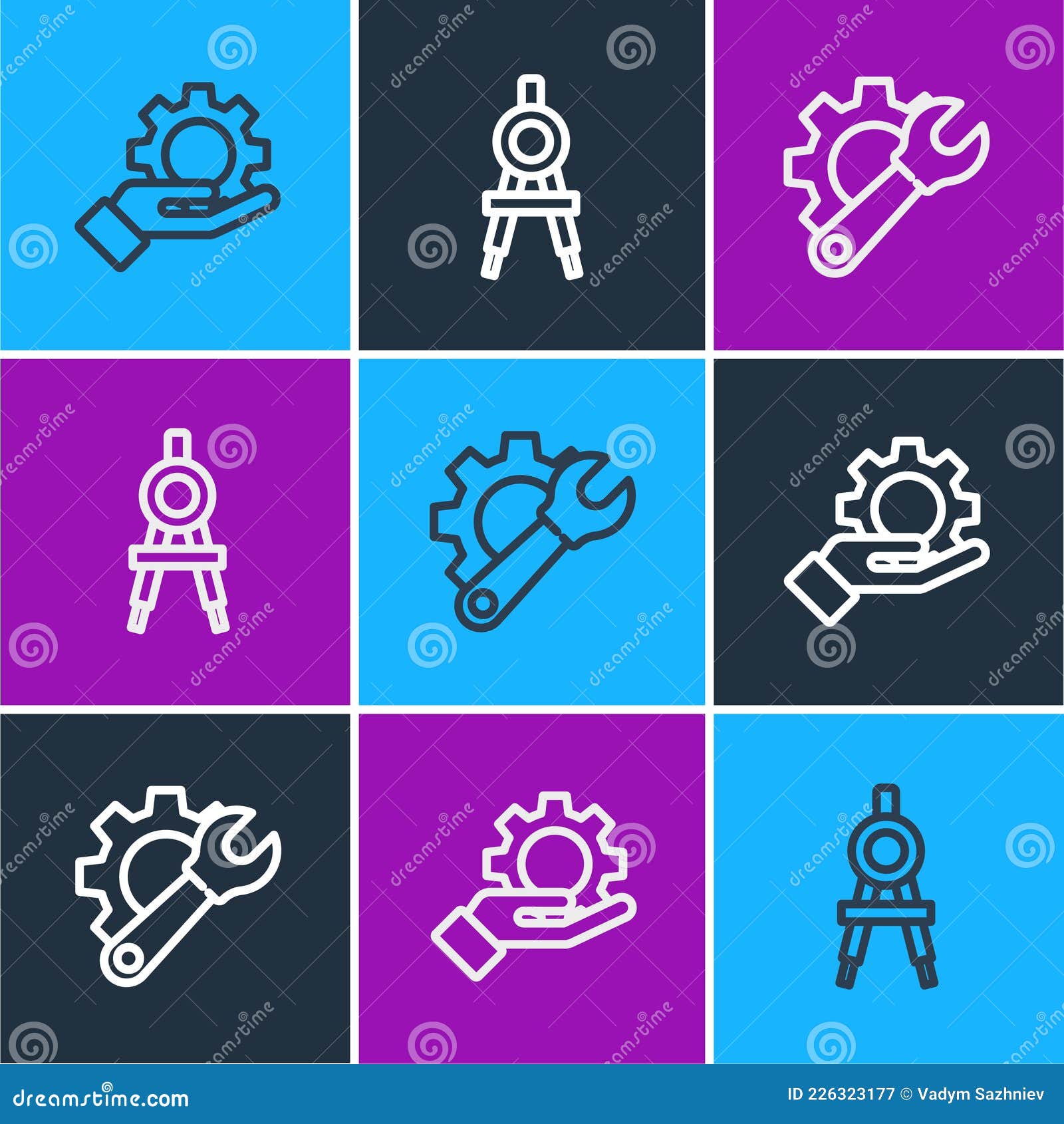 Spanner And Gear 3D. Adjustment Of System . Stock Photography ...