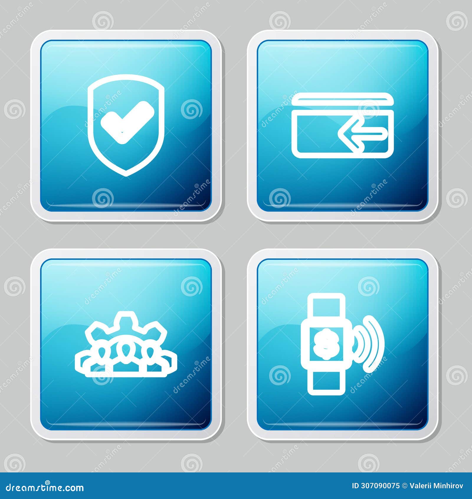 Set Line Shield with Check Mark, Cash Back, Project Team Base and ...